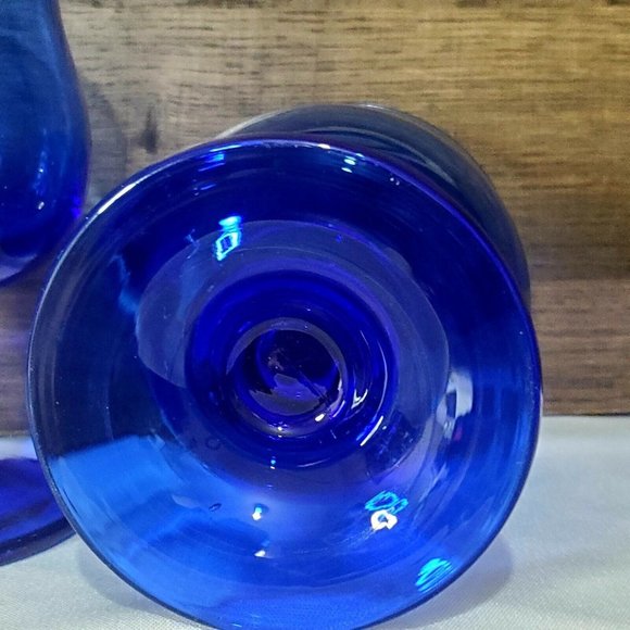 IVV Crystal | Dining | 2 Sapphire Blue Wine Glasses Water Goblets Made ...